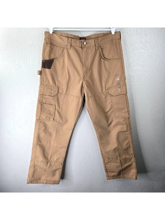 Wrangler | Pants | Wrangler Cargo Work Pants Mens 36x3 Khaki Cotton ...